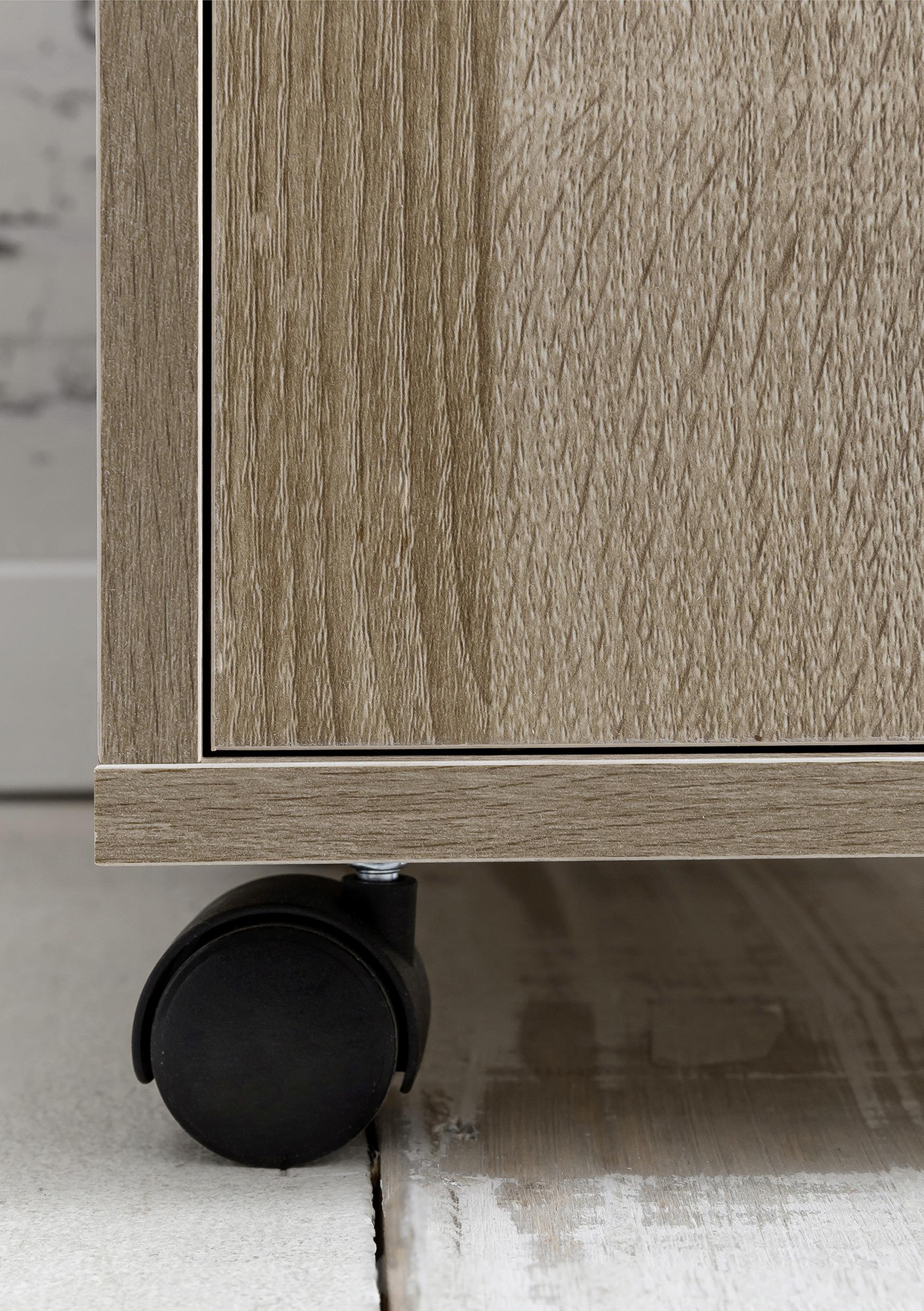 Eichefarbener Rollcontainer mit einer Türe