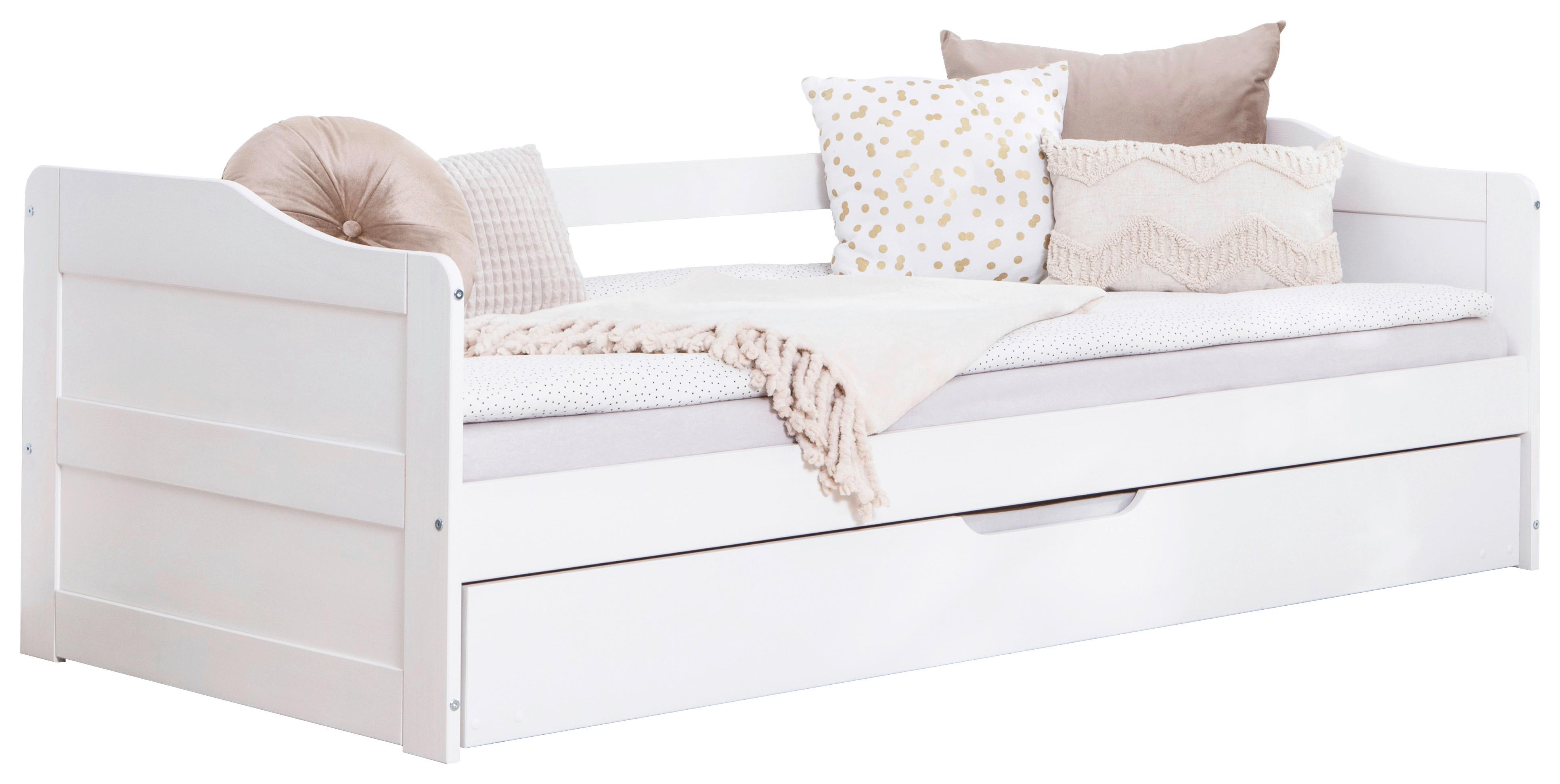 Bílá postel se dvěma lůžky 90x200 Melinda