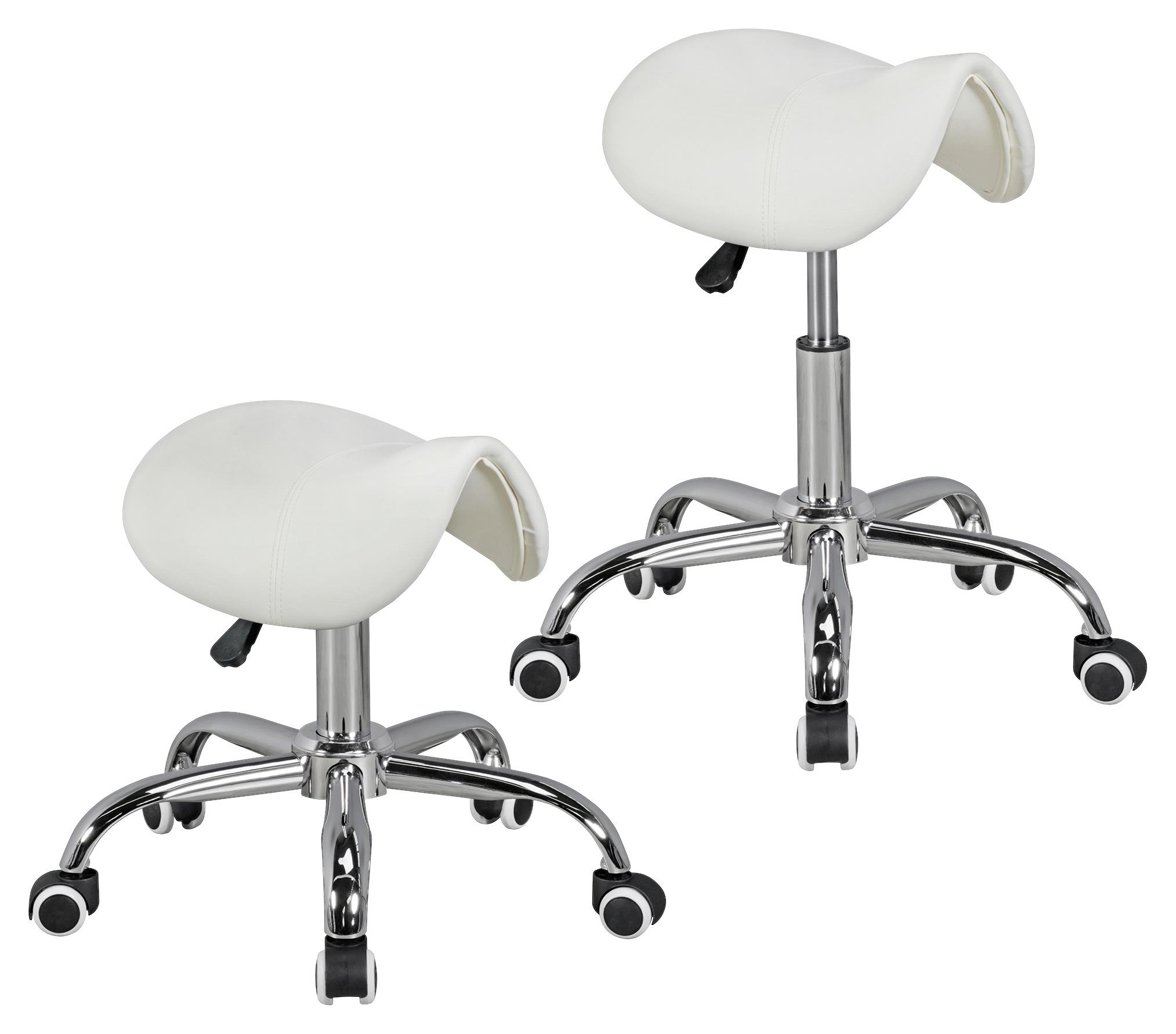 Höhenverstellbarer Bürohocker CURVE in Weiß