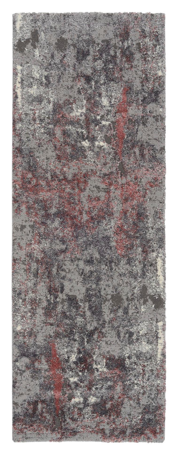 Teppich Läufer Grau/Rot Timeline Quantum 80x250 cm online kaufen Möbelix
