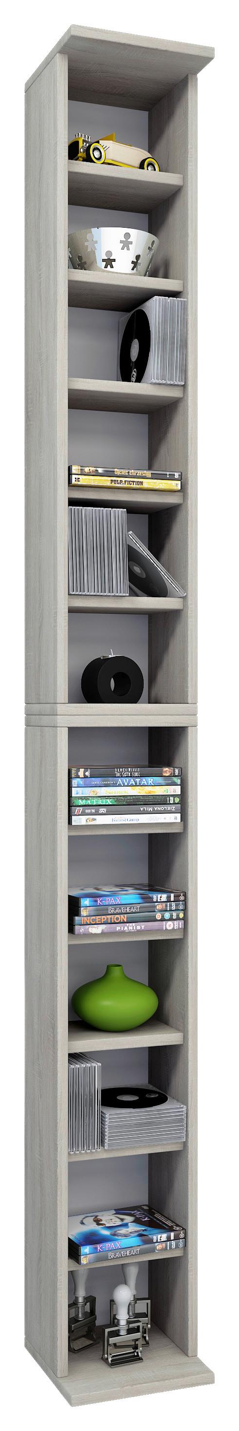 Schmales CD-Regal in Weiß