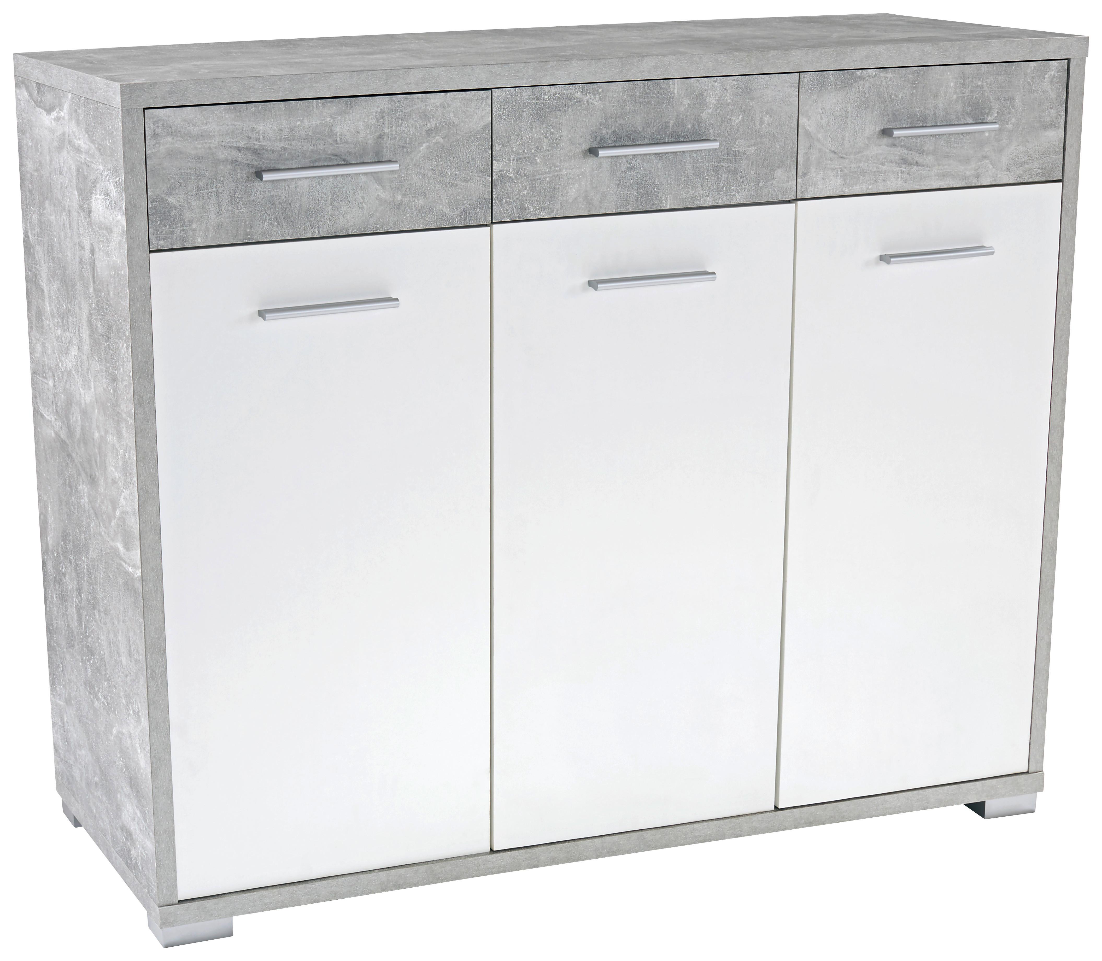 Kommode mit 2 Türen in Weiß Hochglanz