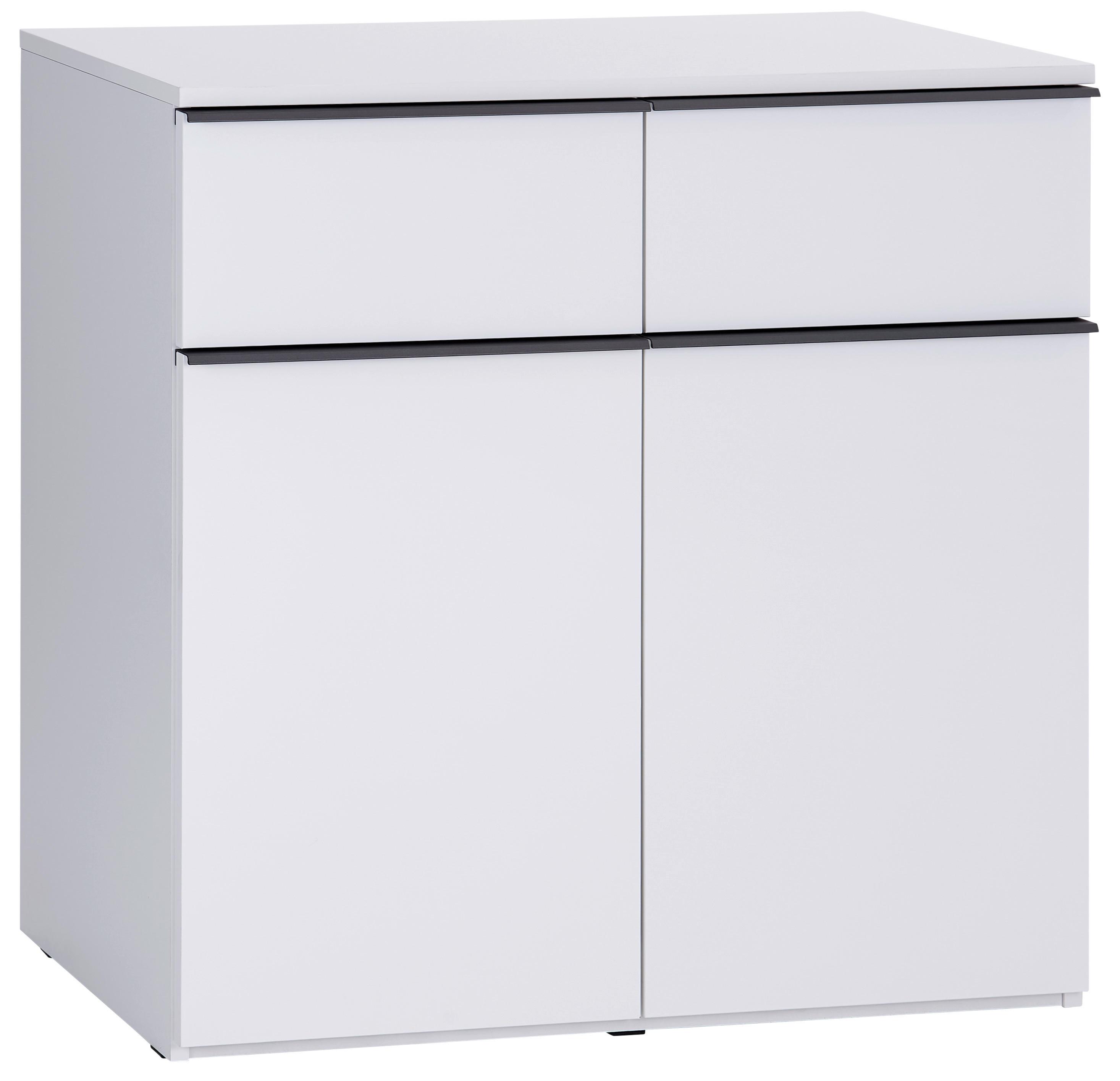 Kommode in Weiß mit 2 Türen und 2 Schubladen