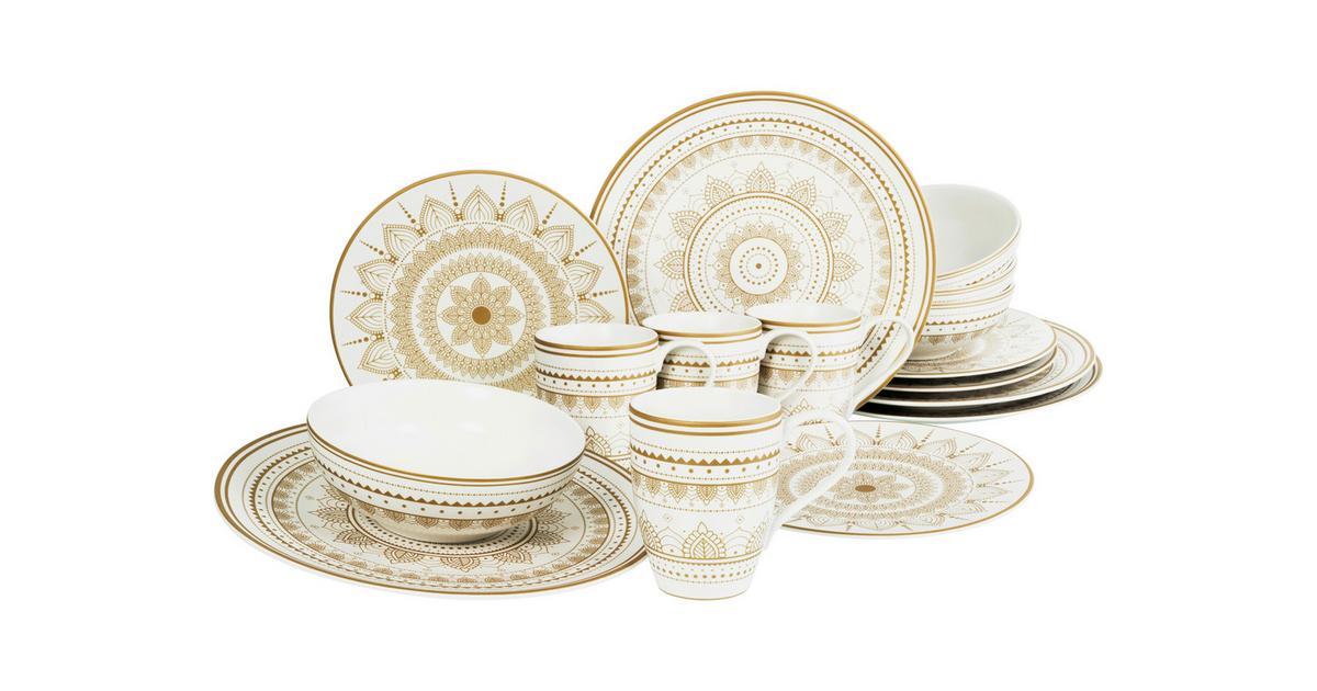 Creatable Kombinovaná souprava 16-dílná, bílá/zlatá • Möbelix