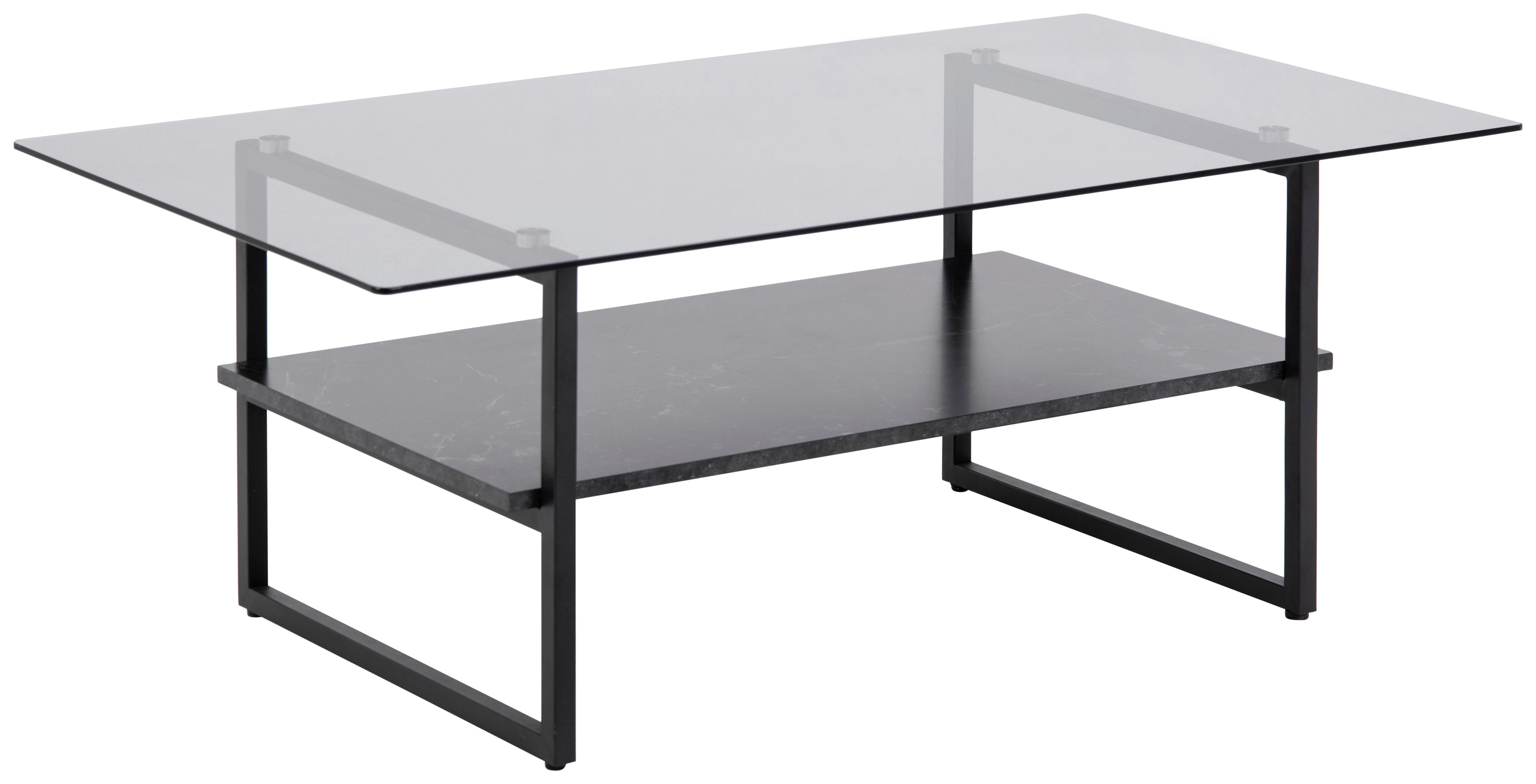 Couchtisch Glas Metall Schwarz