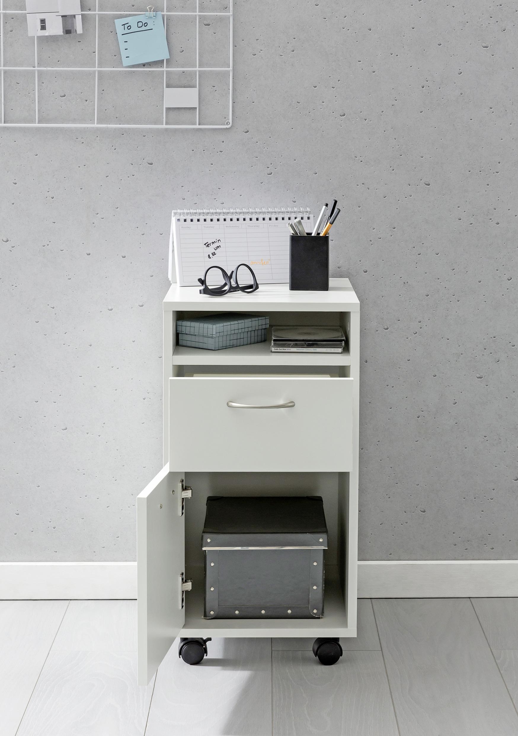 Weißer Rollcontainer mit extra viel Stauraum