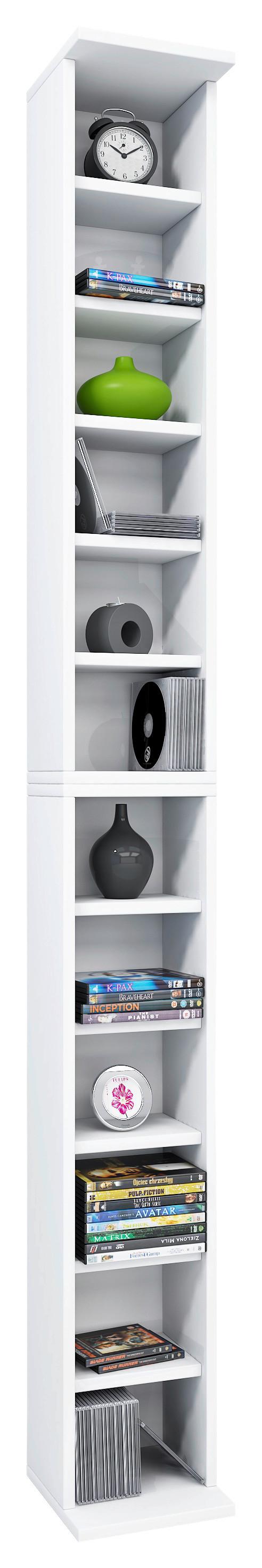 MID.YOU CD-Regal 21 cm Weiß lackiert CD-Regal