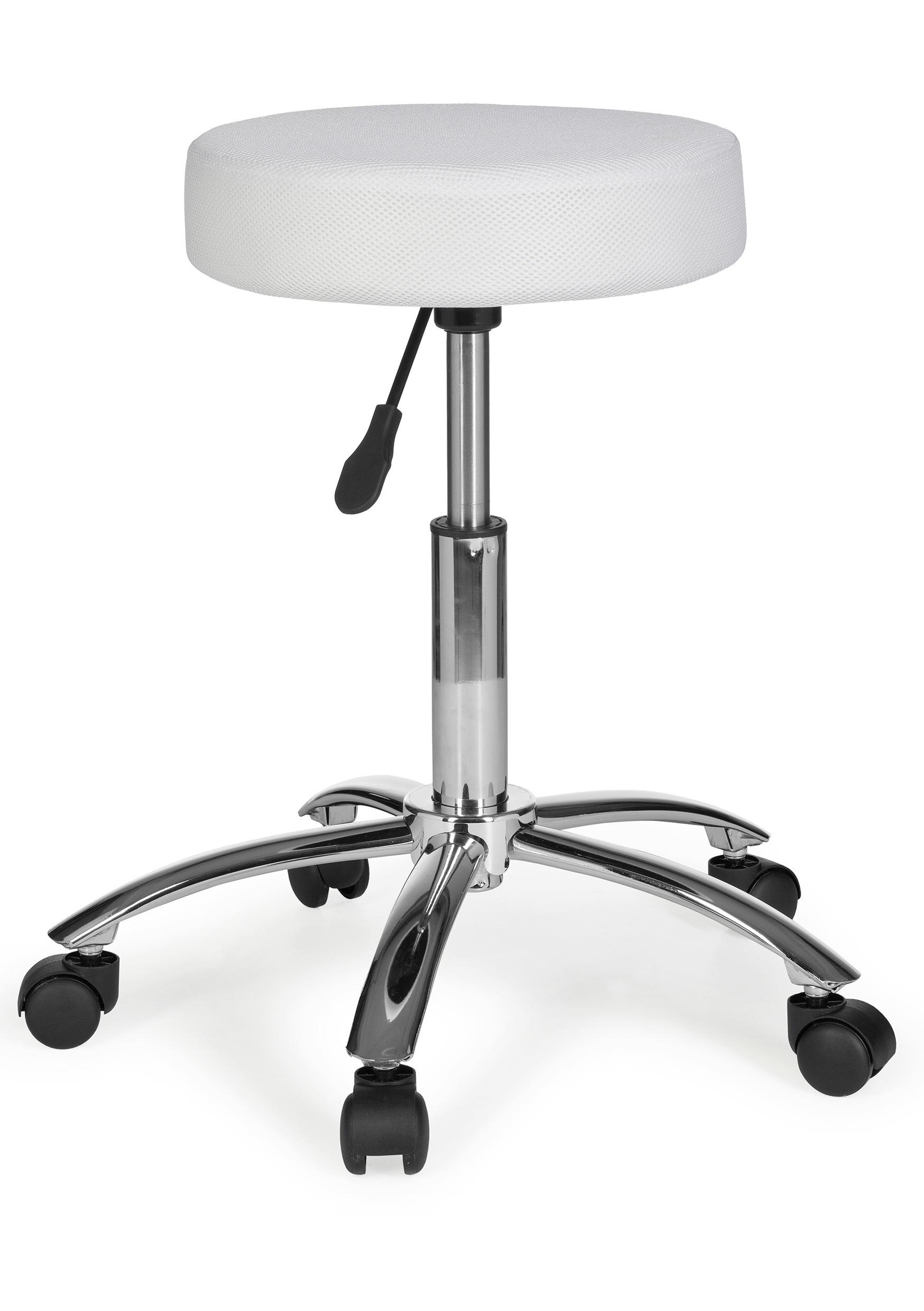 Höhenverstellbarer Bürohocker CURVE in Weiß