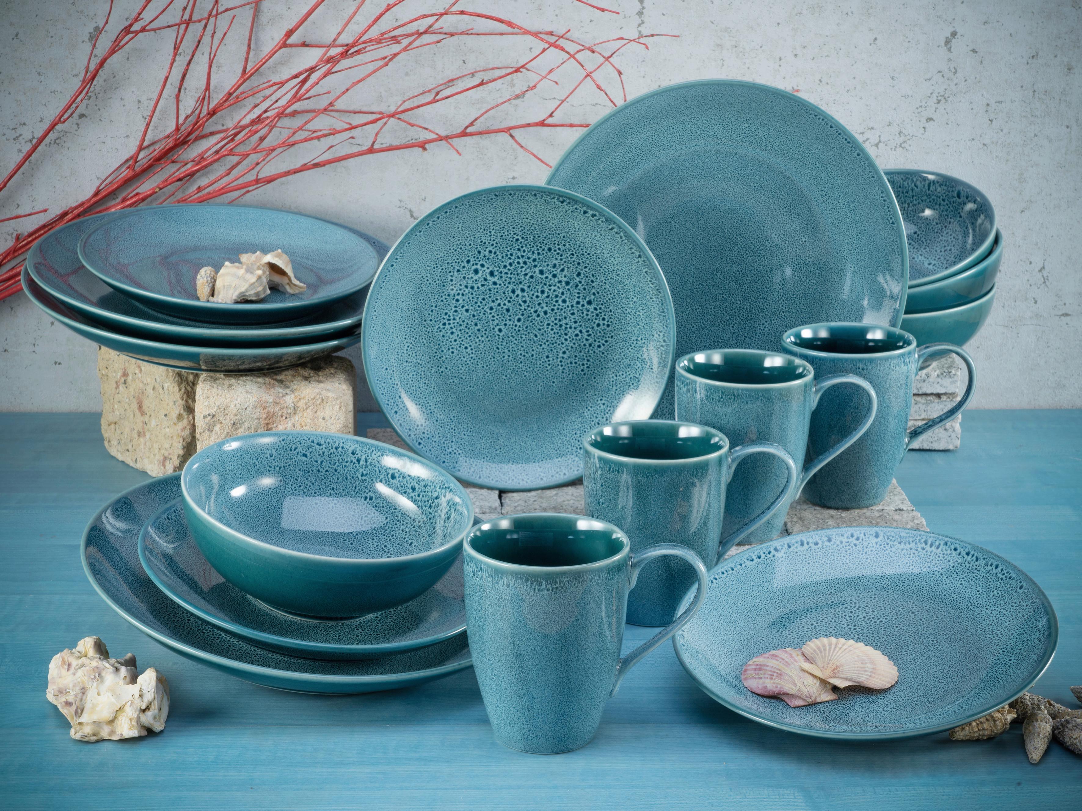 Creatable Kombiservice Caldera Keramik, 2 Personen Geschirr Set, Blau ...