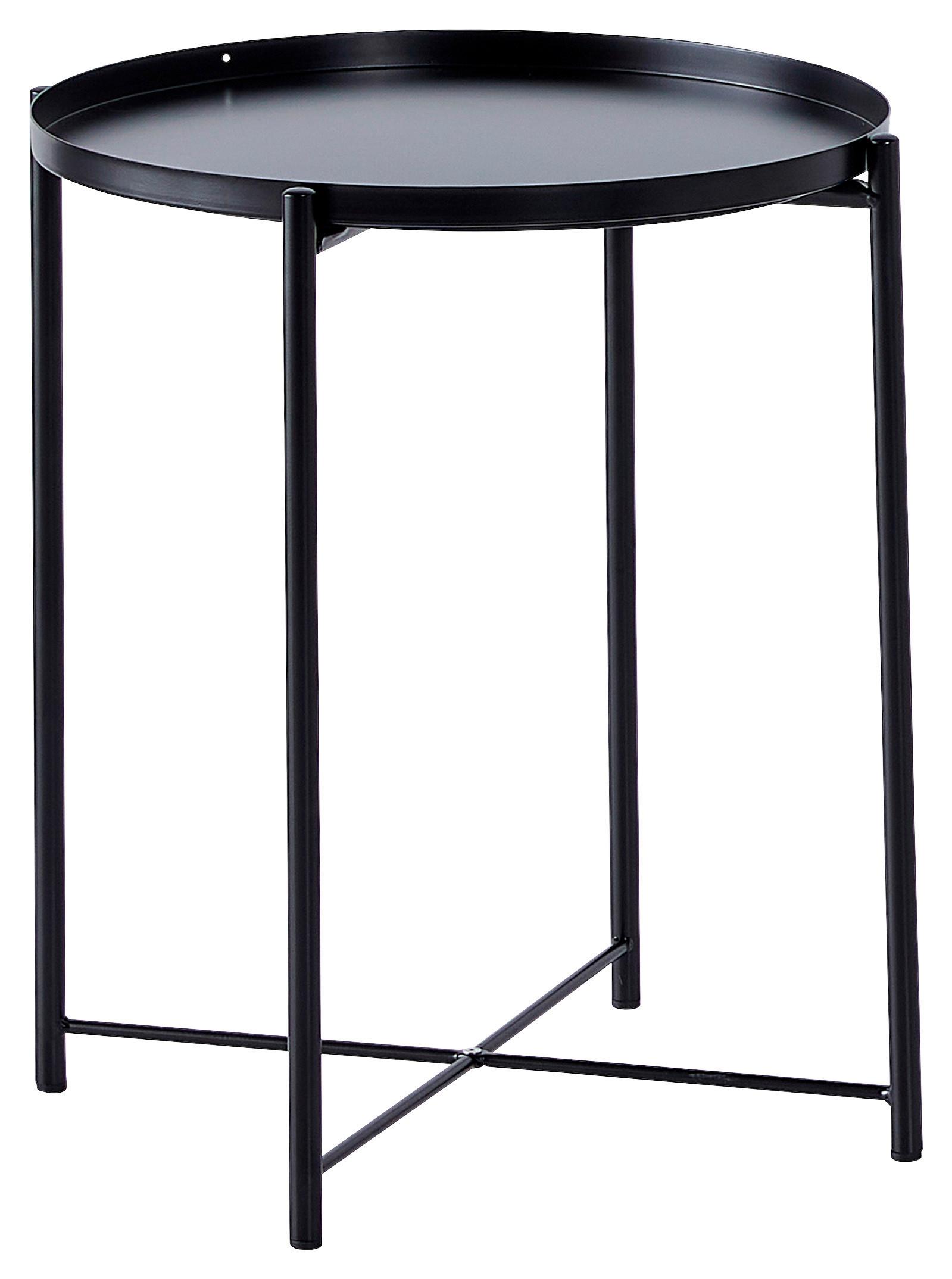 Beistelltisch Rund Schwarz Metall