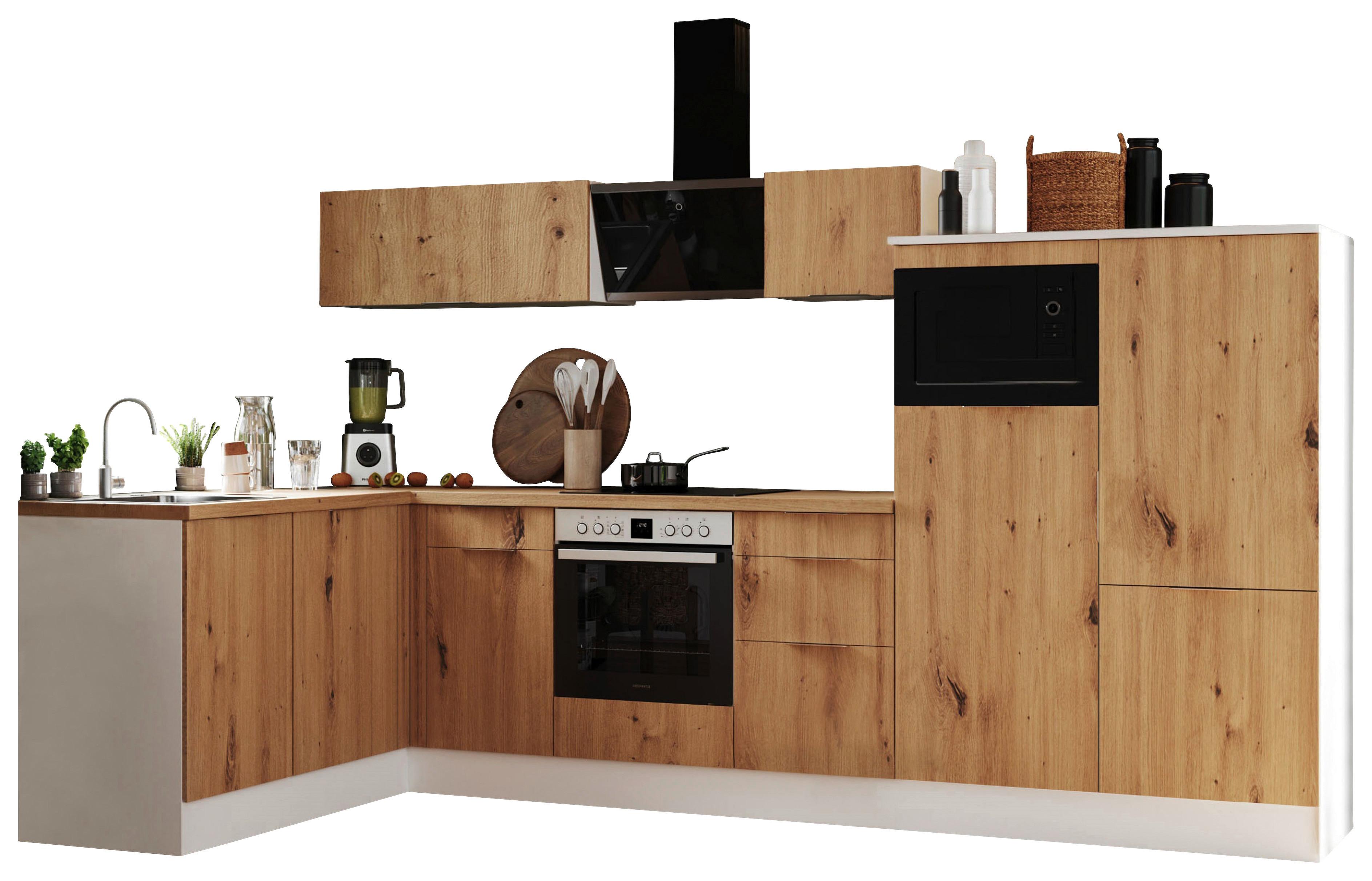 Respekta Eckküche mit Geräten 280x172cm Wildeiche Dekor/Weiß online ...