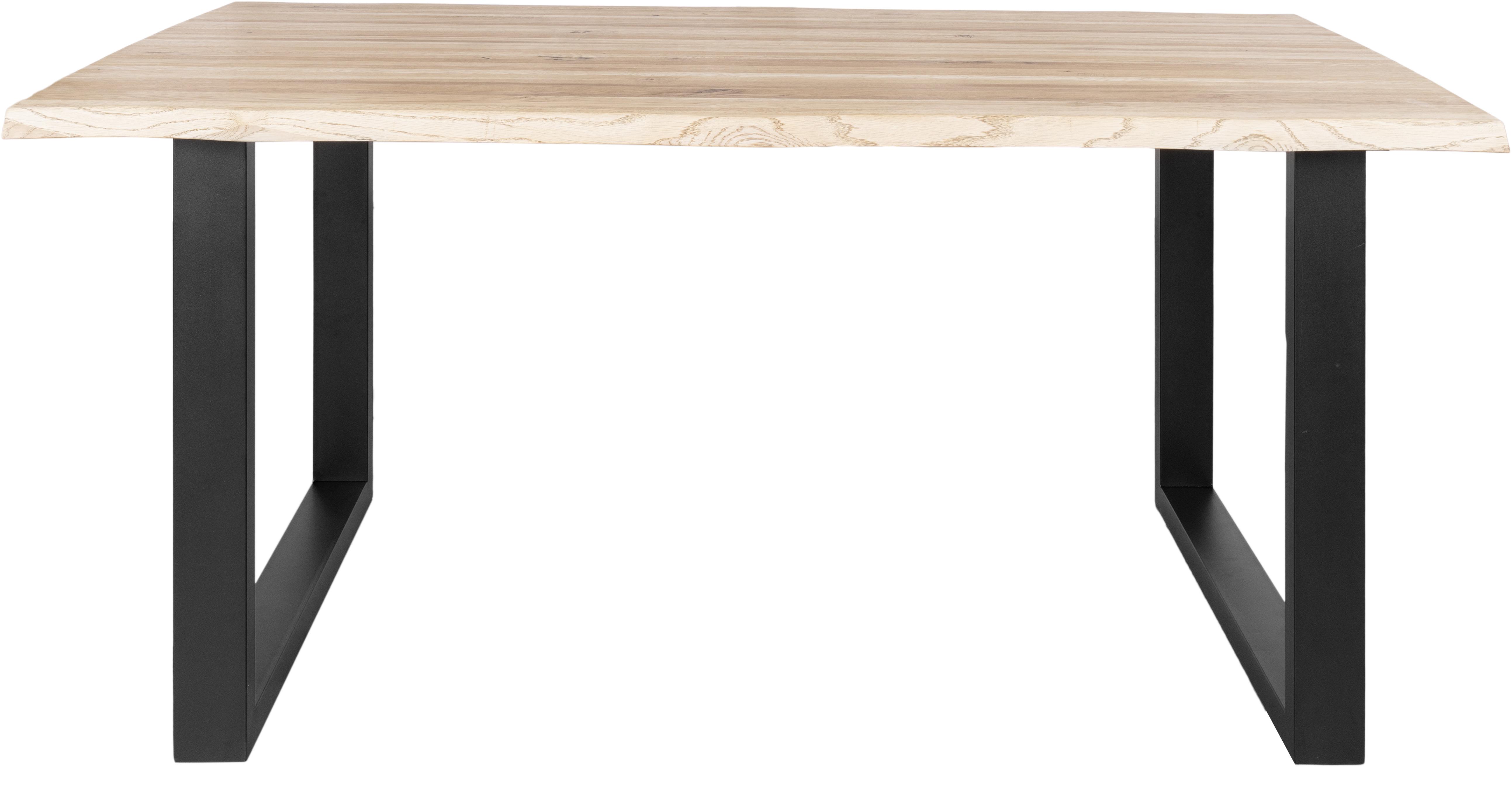 Esstisch rechteckig mit Platte aus massiver Eiche