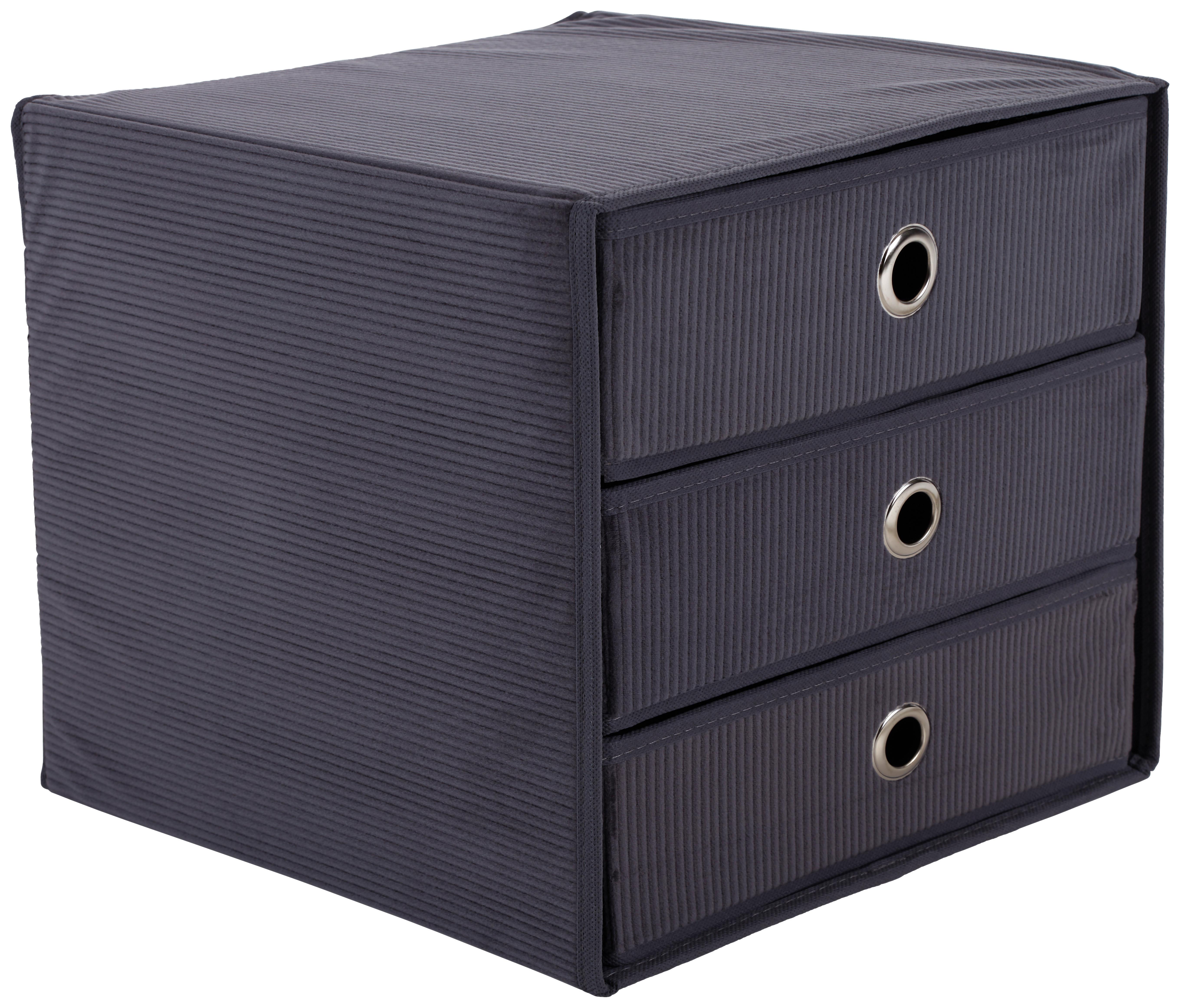 Schubladenbox in Schwarz mit 3 Laden