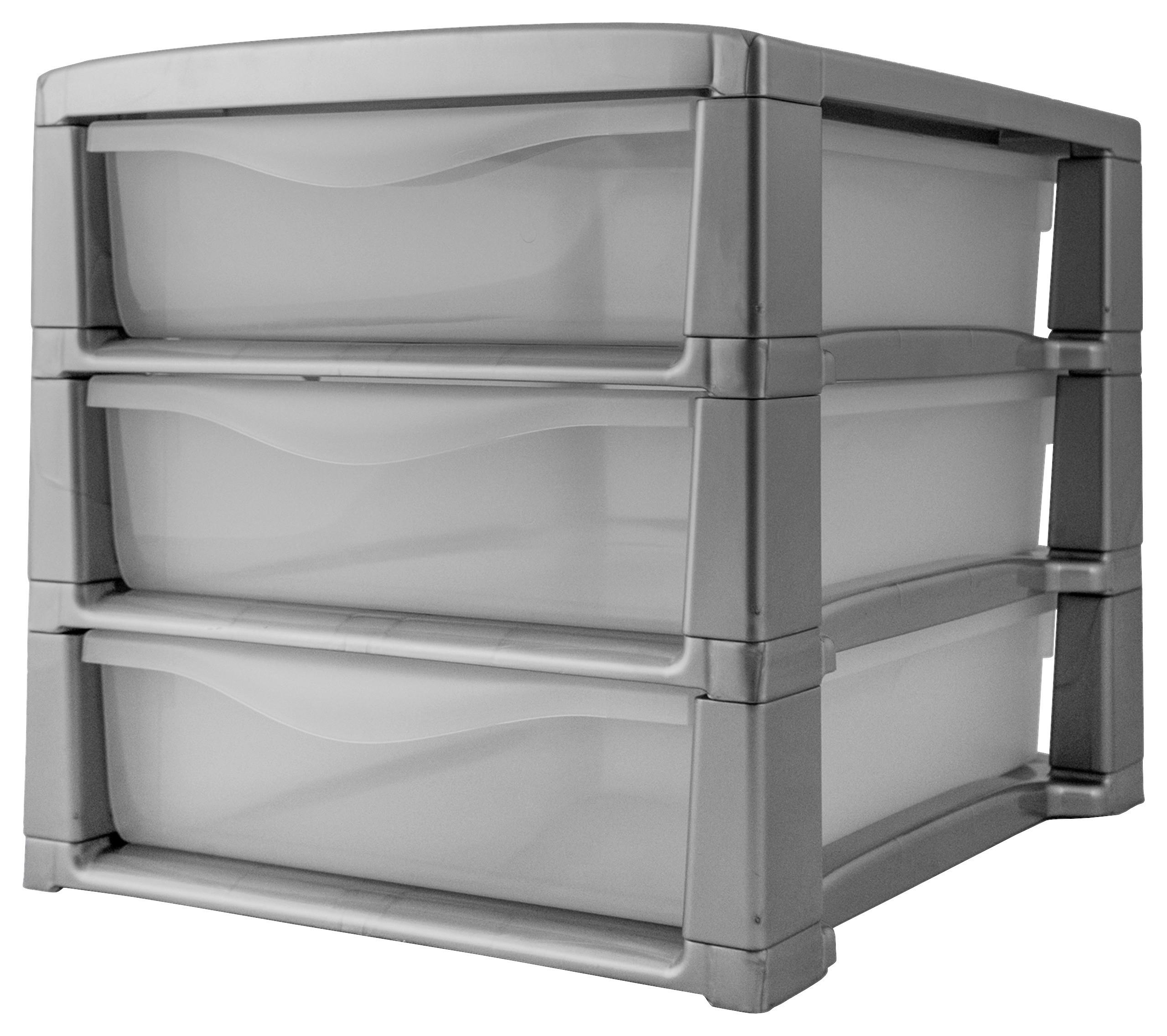 Schubladenbox in Weiß mit 3 Laden