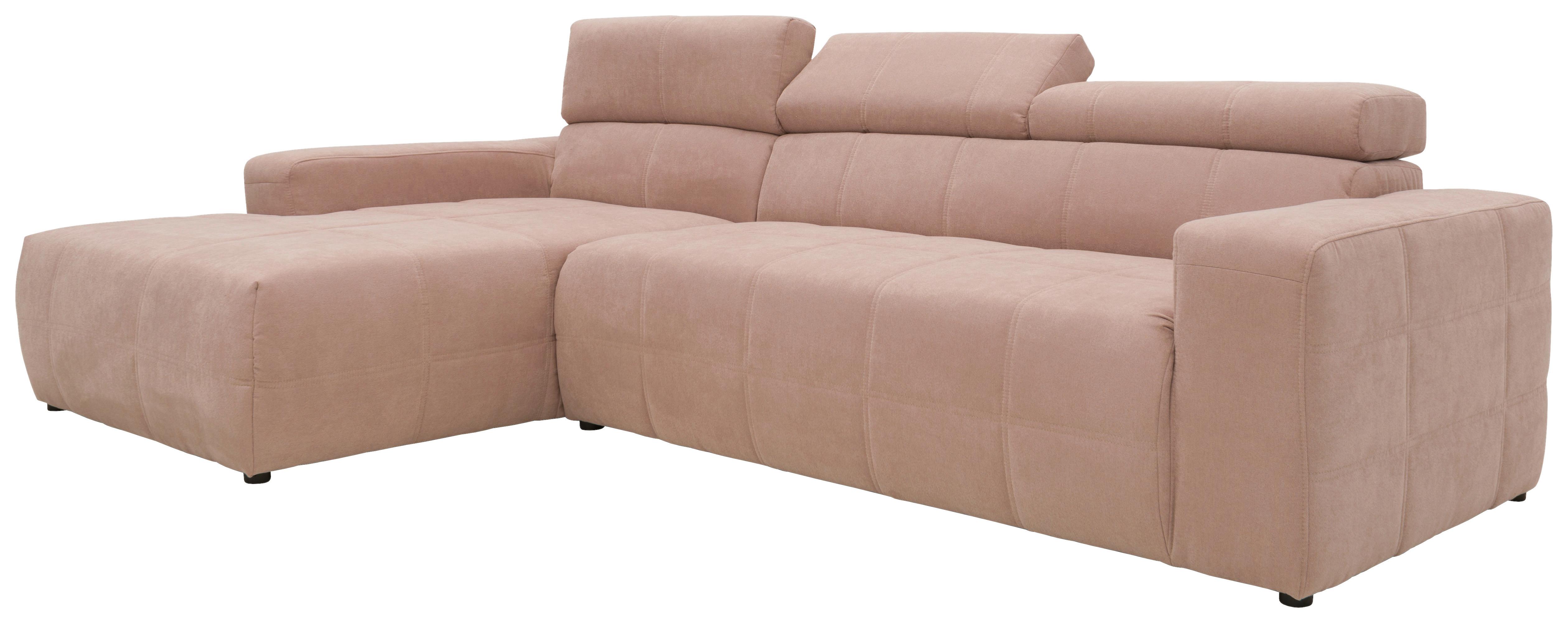 Ecksofa Brandon in Pink mit Kopfstützen » kaufen
