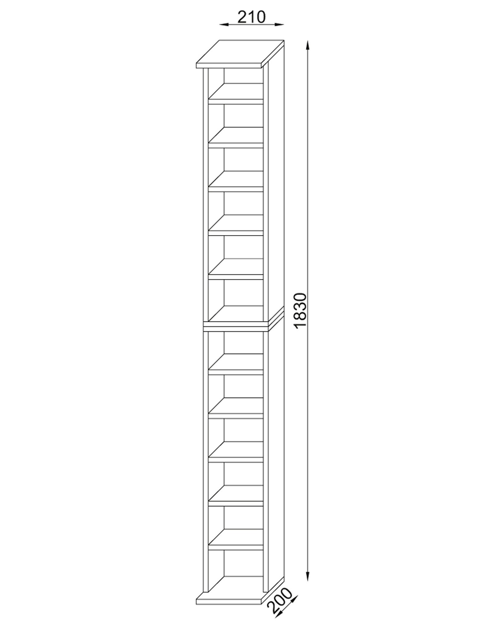 Schmales CD-Regal in Weiß