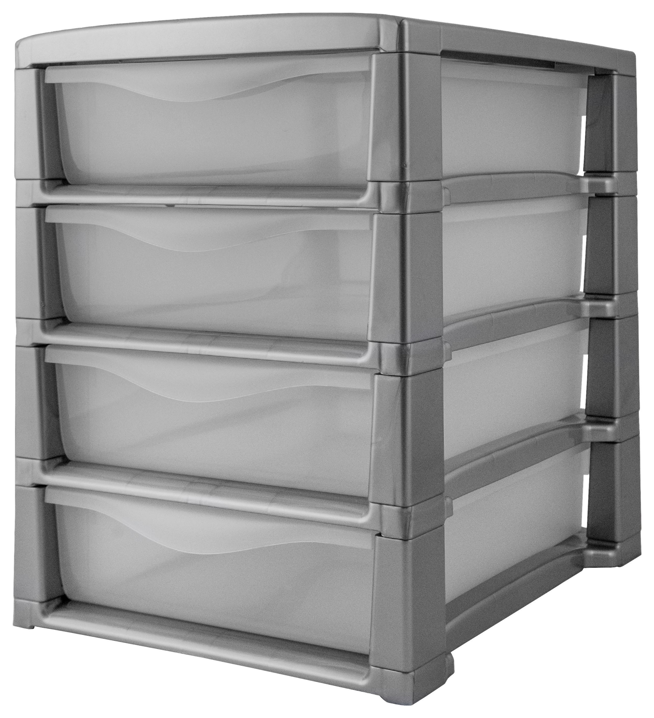 Schubladenbox in Grau mit 3 Laden